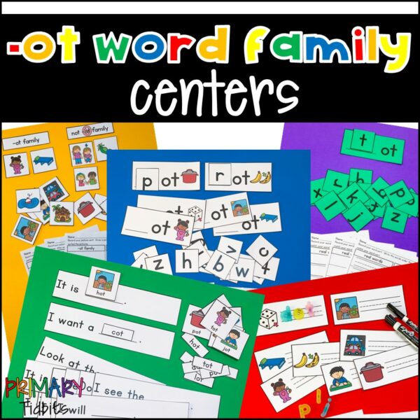 CVC Word Family Activity Centers for ot Word Family - Made By Teachers