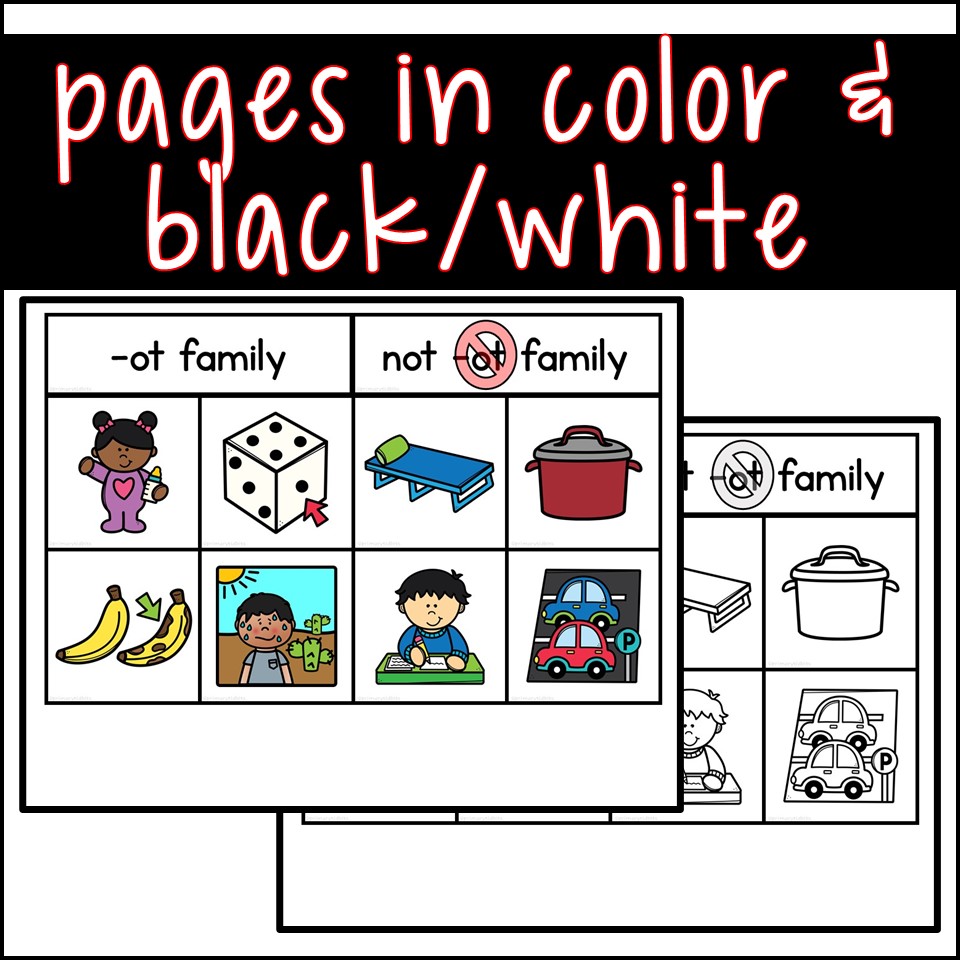 CVC Word Family Activity Centers for ot Word Family | Made By Teachers