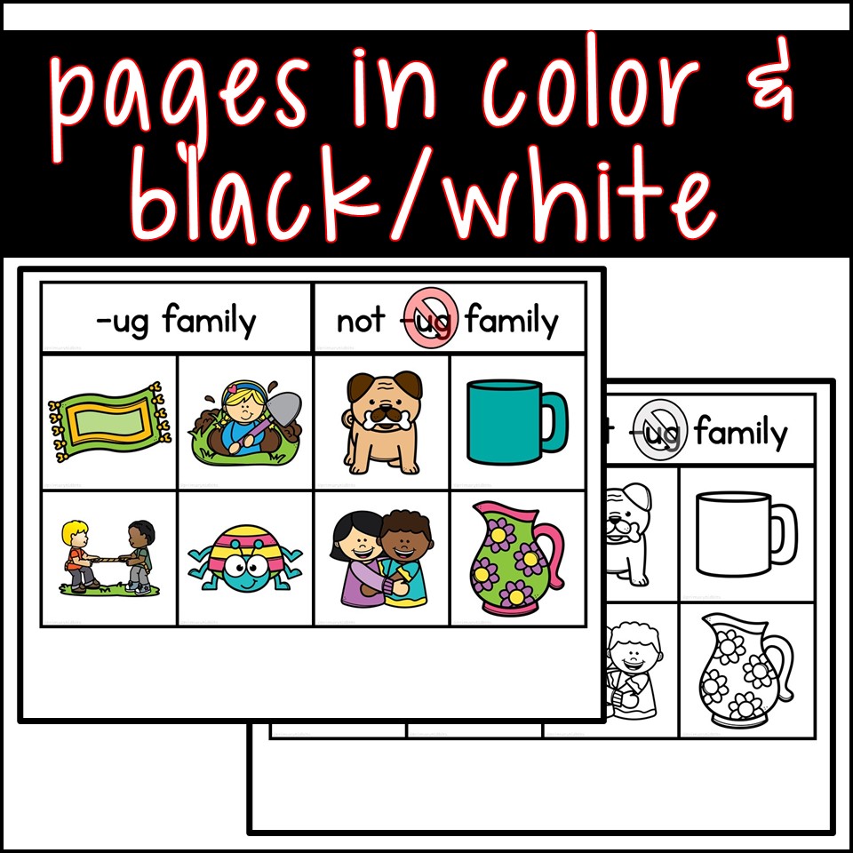 CVC Word Family Activity Centers for ug Word Family | Made By Teachers