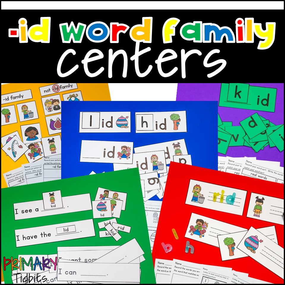 CVC Word Family Activity Centers for id Word Family | Made By Teachers