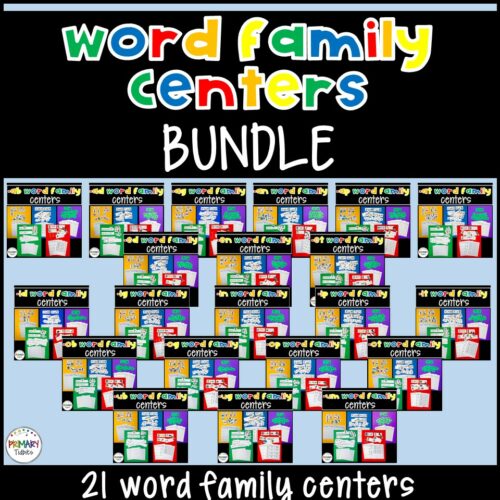 CVC Word Family Activity Centers for Word Families BUNDLE | Made By ...