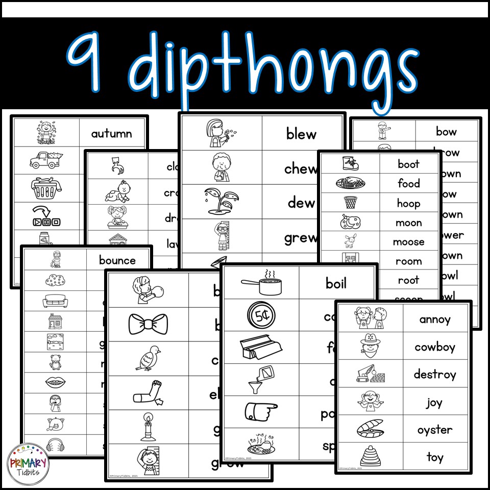 Dipthongs Interactive Notebook with Differentiated Activities - Made By ...