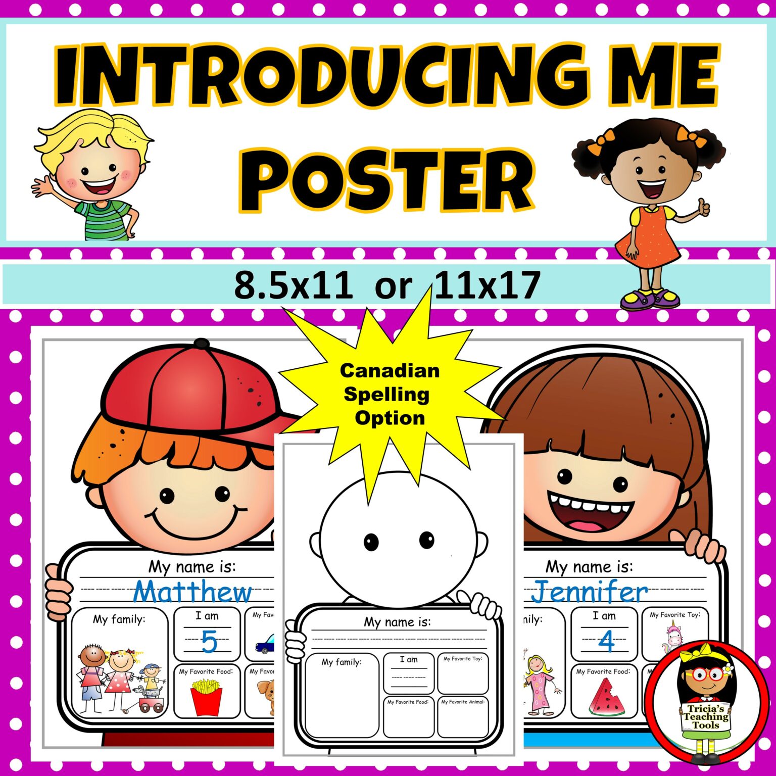 All About Me / Introducing Me / Student of the Week Poster | Made By ...