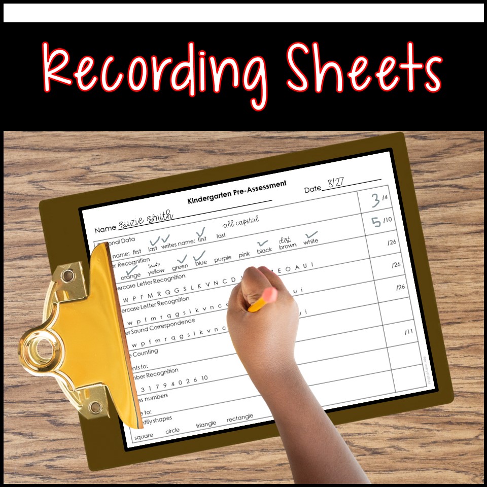 Kindergarten Readiness Assessments for Back to School - Made By Teachers