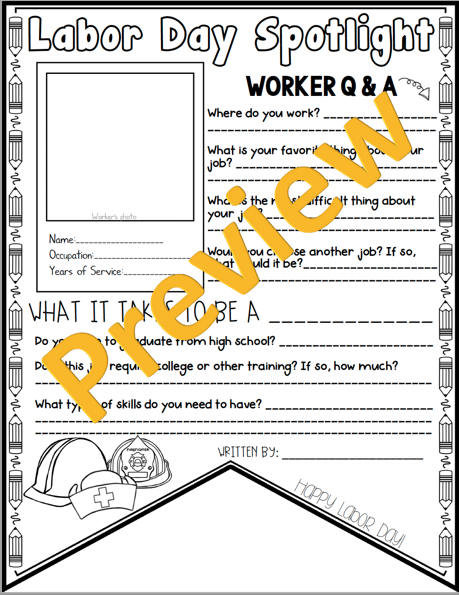 Labor Day Passages and Activities - Made By Teachers