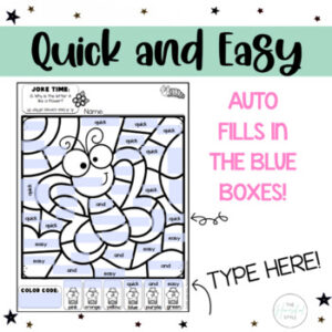 Spring Color by Letter Recognition Practice Worksheets Editable ...