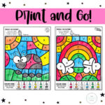 Spring Color by Letter Recognition Practice Worksheets Editable ...