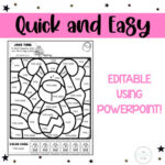 Easter Color by Sight Word Practice Activities Editable Worksheets ...