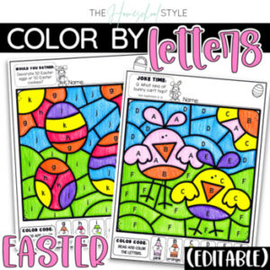 Easter Color by Letter Spring Color by Code Activities Editable - Made ...