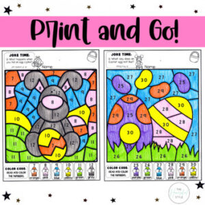 Easter Color by Number Recognition Practice Worksheets Editable - Made ...