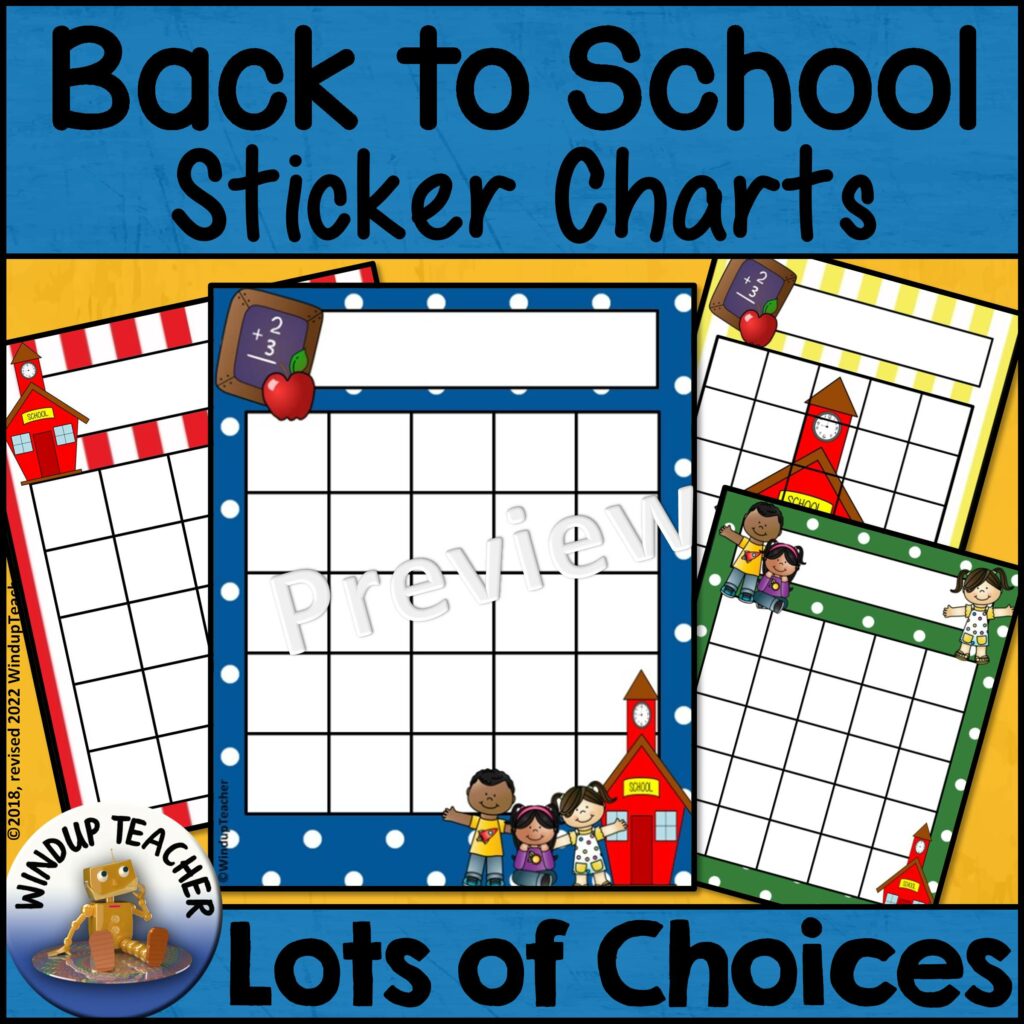 Back to School Sticker Charts - Made By Teachers