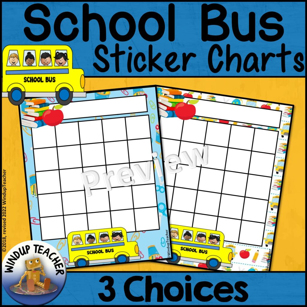 School Bus Sticker Charts - Made By Teachers