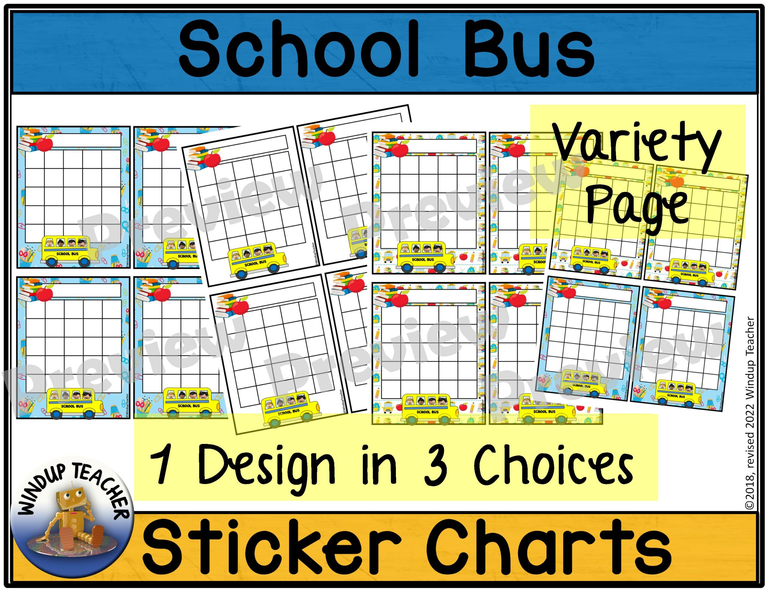 School Bus Sticker Charts - Made By Teachers