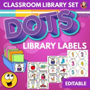 Classroom Library Book Bin Labels In Polka Dots - Made By Teachers