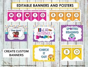 Classroom Library Genre Posters and Book Care In Polka Dots | Made By ...