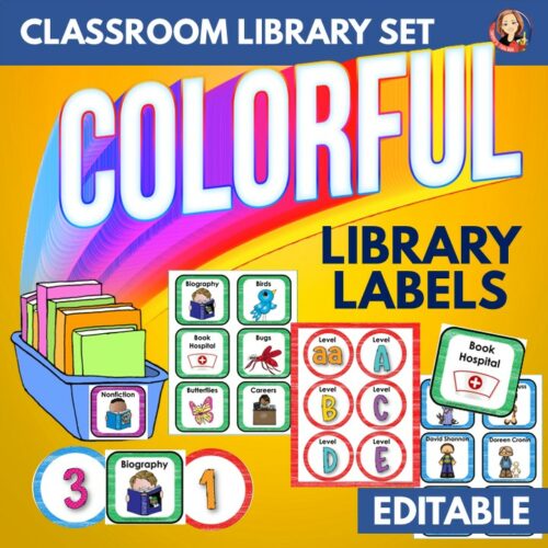 Classroom Library Book Bin Labels In Polka Dots - Made By Teachers
