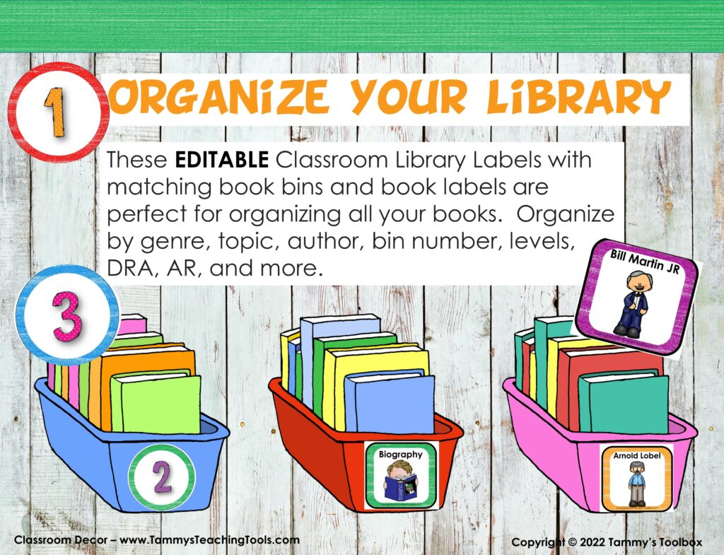 Classroom Library Book Bin Labels In Polka Dots | Made By Teachers