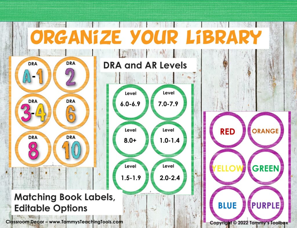 Classroom Library Book Bin Labels In Polka Dots | Made By Teachers