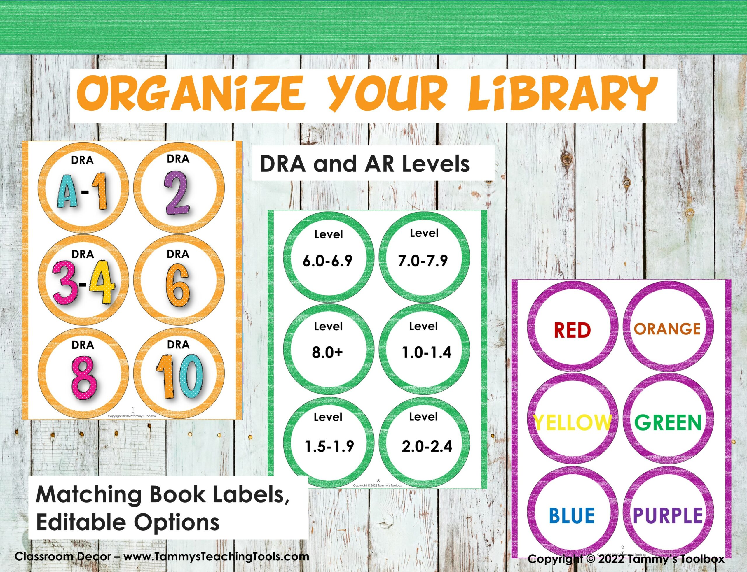 Classroom Library Book Bin Labels In Polka Dots | Made By Teachers