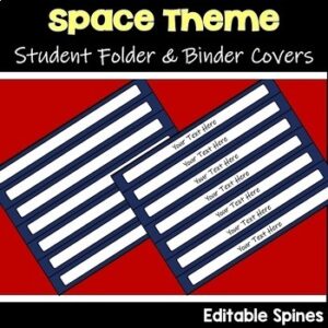 Space Theme Classroom Decor Student Binder Covers | Editable - Made By ...
