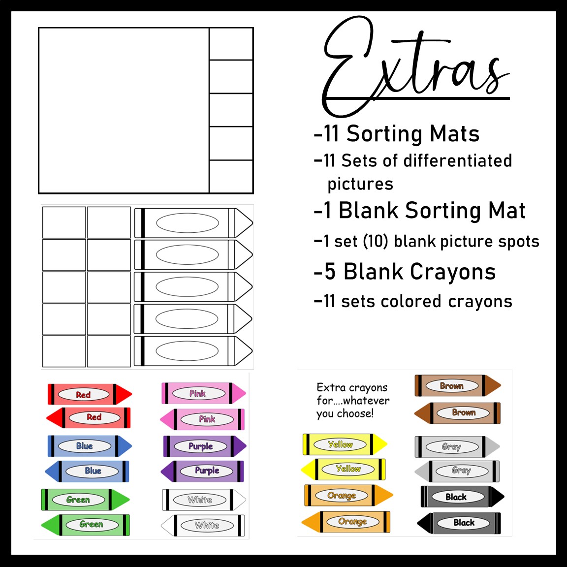 Color Sorting Mats w/words & Extras PK-1st | Made By Teachers