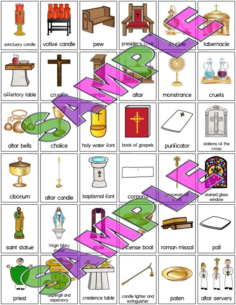 What's Inside the Church 3-Part Cards | Made By Teachers
