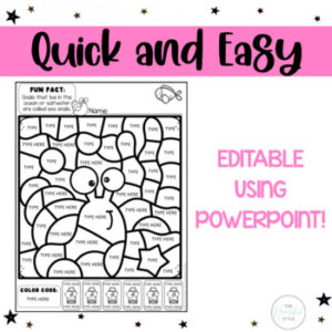 Ocean Animals Color by Letter Summer Coloring Pages Editable Activities ...