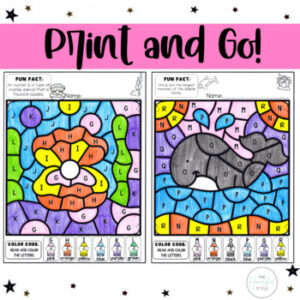 Ocean Animals Color by Letter Summer Coloring Pages Editable Activities ...