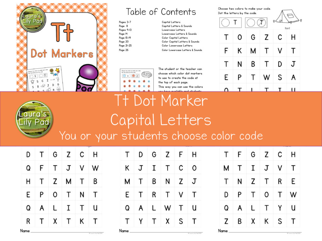 Alphabet Letter T Dot Marker Center | Made By Teachers