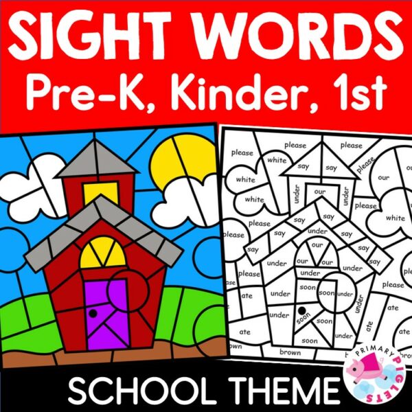 COLOR BY CODE SIGHT WORDS BACK TO SCHOOL PREPRIMER PRIMER 1ST GRADE ...