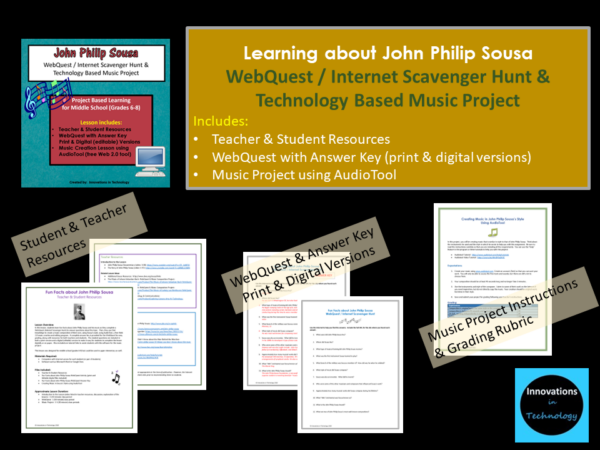 Music of John Philip Sousa - WebQuest & Music Composition - Made By ...