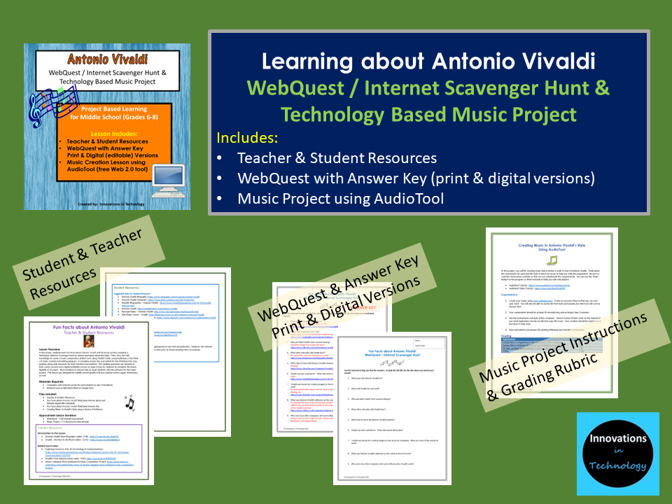 Music of Antonio Vivaldi - WebQuest and Music Composition | Made By ...