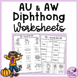 AU and AW Diphthong Worksheets | Made By Teachers