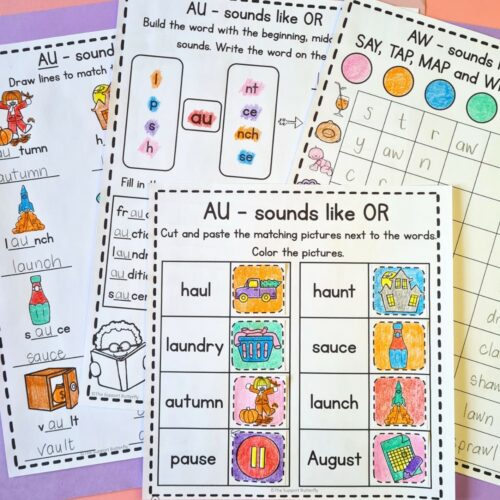 AU and AW Diphthong Worksheets | Made By Teachers