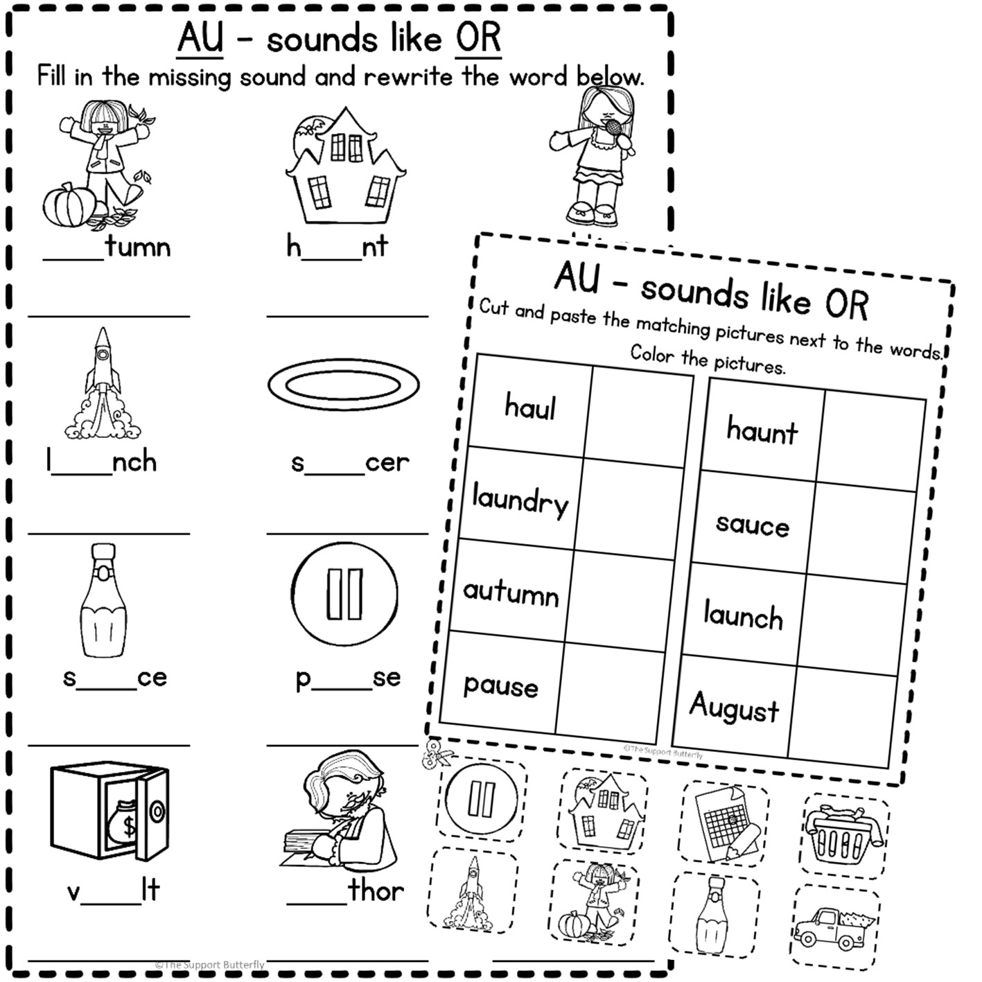 AU and AW Diphthong Worksheets | Made By Teachers
