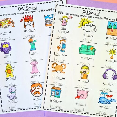 OU and OW Diphthong Worksheets - Made By Teachers