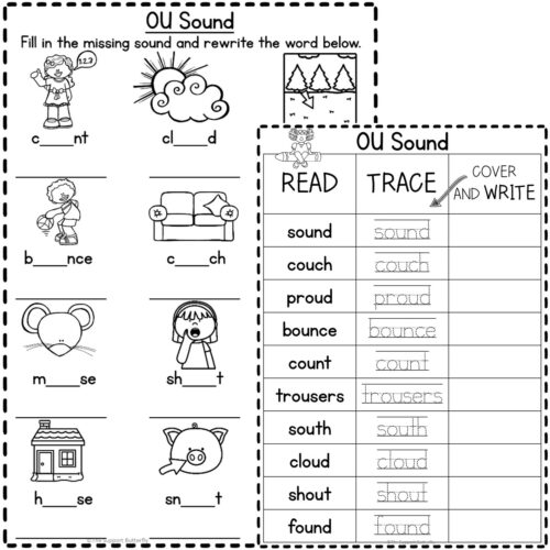 OU and OW Diphthong Worksheets - Made By Teachers