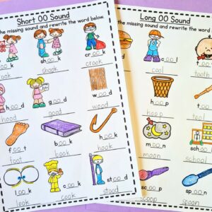 Long OO and Short OO Diphthong Worksheets | Made By Teachers