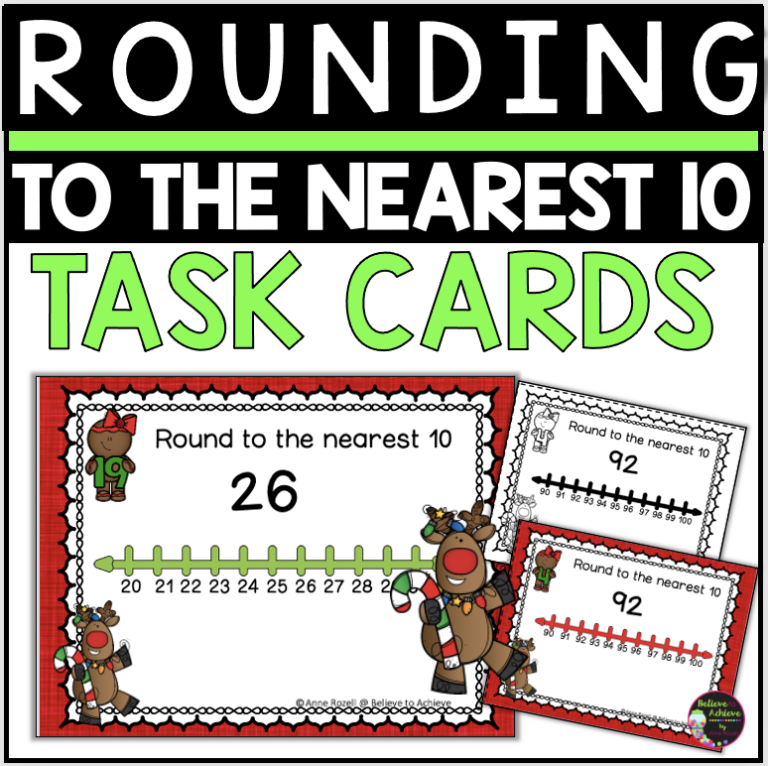 Christmas Rounding to Nearest 10 With Number Lines Task Cards - Made By ...