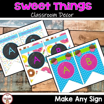 Donut and Cupcake Sweet Treat Classroom Decor Bunting Pennants | Made ...