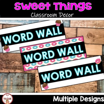 Donut and Cupcake Theme Classroom Decor | Word Wall Letters Editable ...