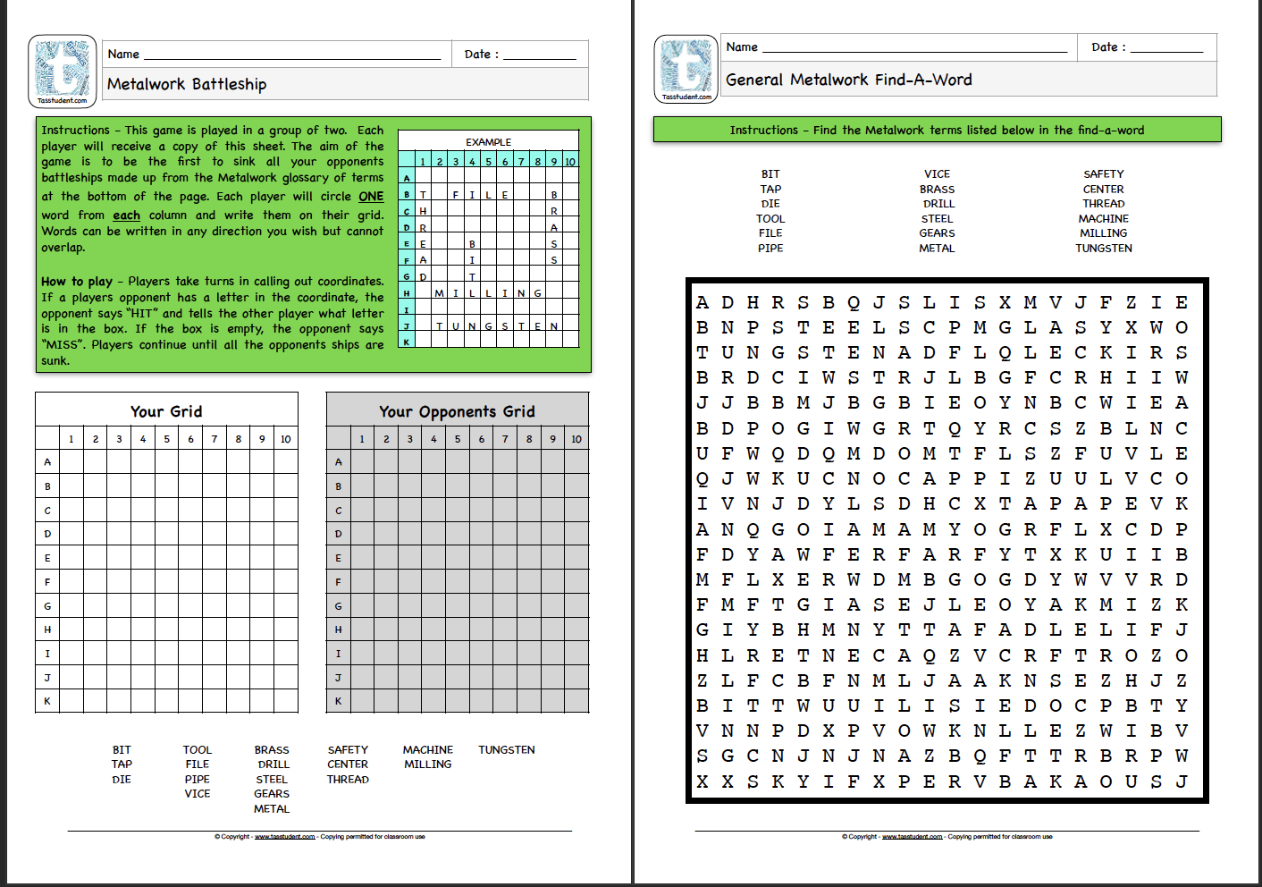 Metalwork Lessons for Busy Teachers Set 1 - "General Metalwork" | Made ...