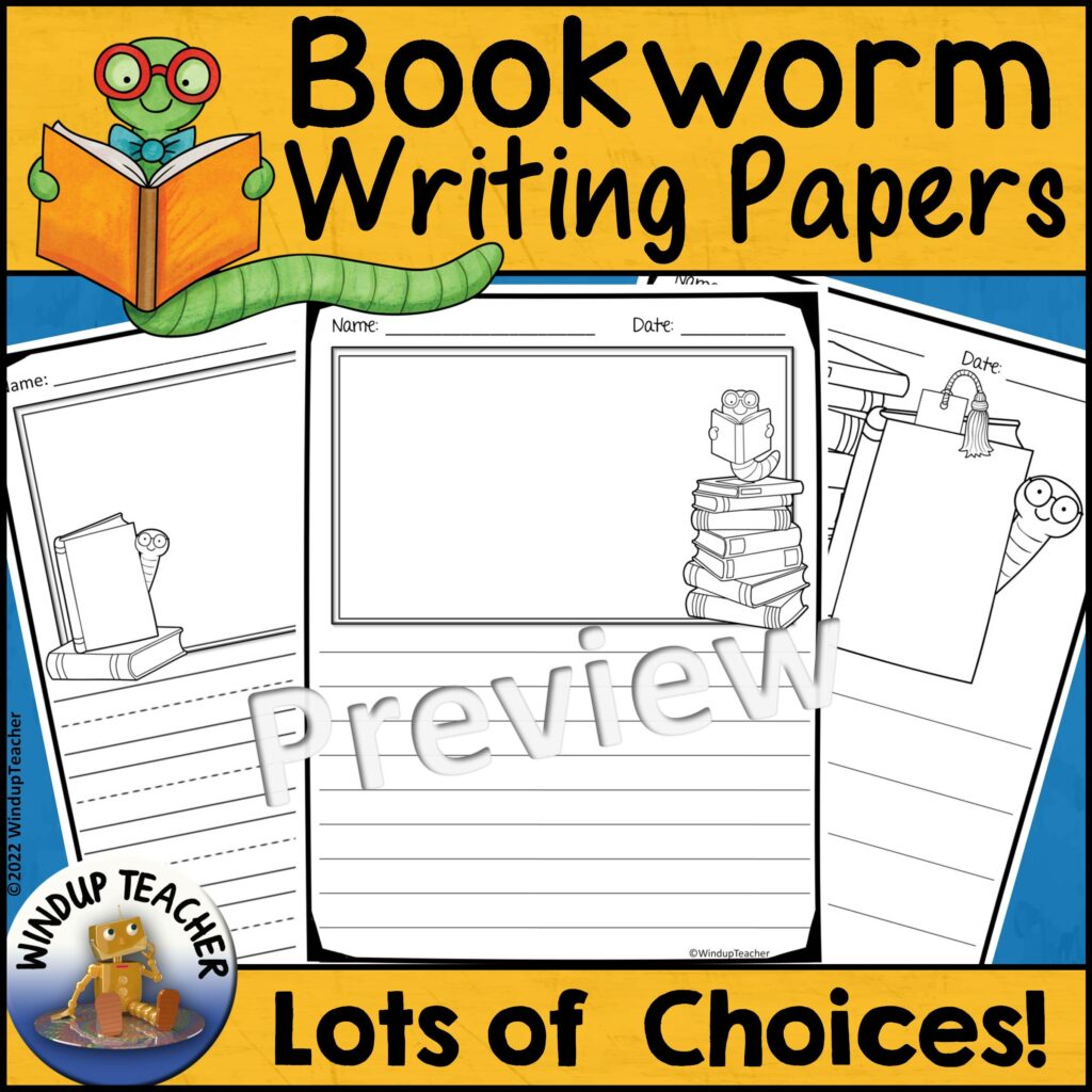 Bookworm Writing Papers - Made By Teachers