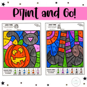 Halloween Math Color by Number Recognition Worksheets Editable - Made ...