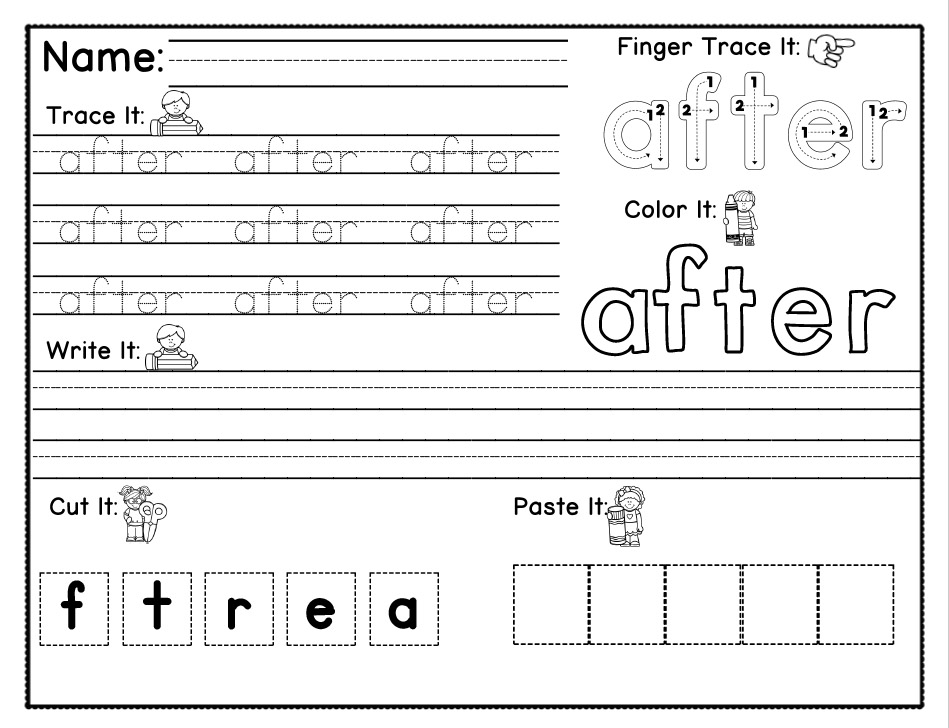 First Grade Sight Word Tracers | Made By Teachers