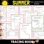 Summer Tracing & Coloring Pages | Pencil Control, Handwriting Practice ...