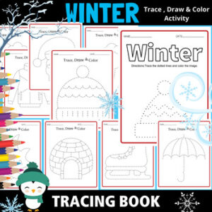 Winter Tracing & Coloring Pages | Pencil Control, Handwriting Practice ...