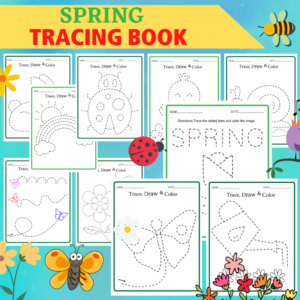 Spring Tracing & Coloring Pages | Pencil Control, Handwriting Practice ...