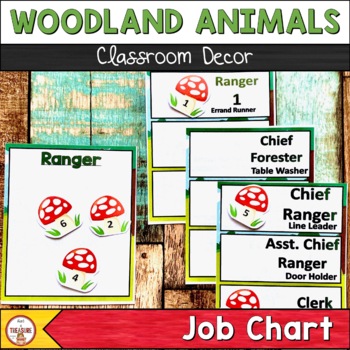 Woodland Animals and Camping Theme Classroom Decor | Job Chart | Made ...