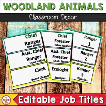 Woodland Animals and Camping Theme Classroom Decor | Job Chart | Made ...